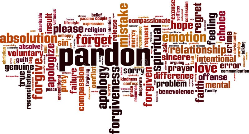 Pardon word cloud stock vector. Illustration of faith - 218454188