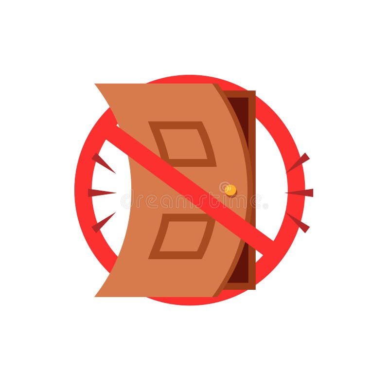 Pare De Bater O Sinal Da Porta. Ilustração do Vetor - Ilustração de ...