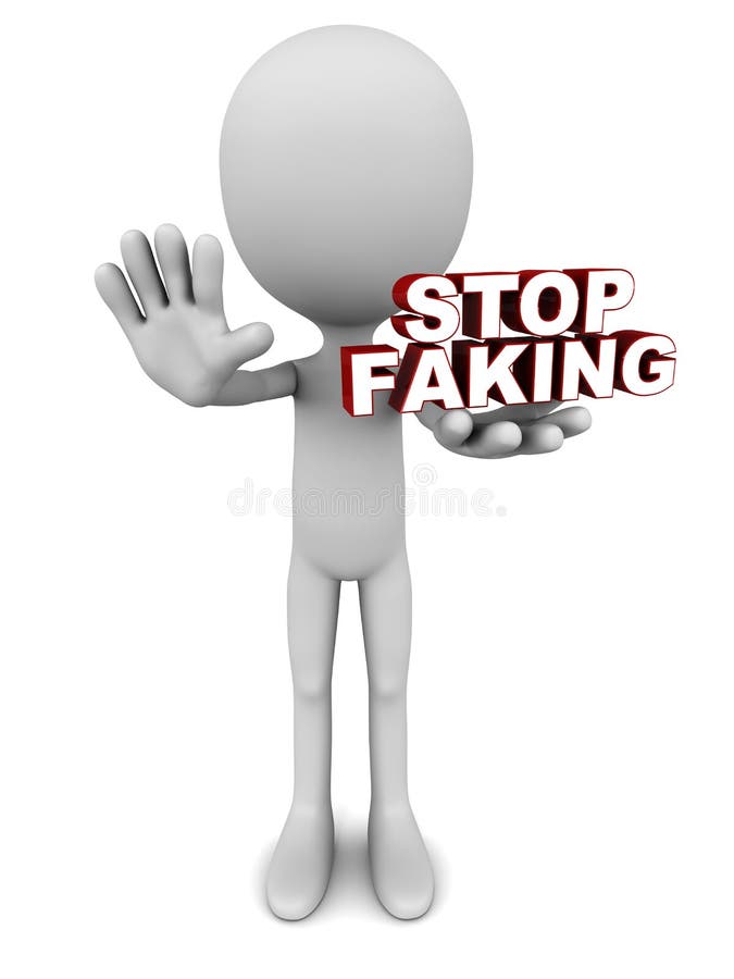 Pare de falsificar ilustração stock. Ilustração de homem - 33354657