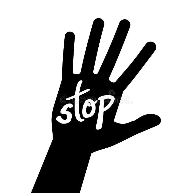 Pare el icono de la mano ilustración del vector. Ilustración de humano ...