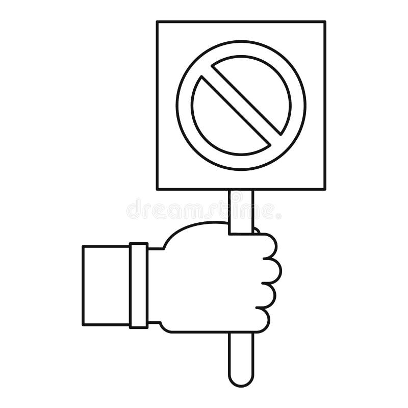 Pare El Icono De La Muestra, Estilo Del Esquema Ilustración del Vector ...