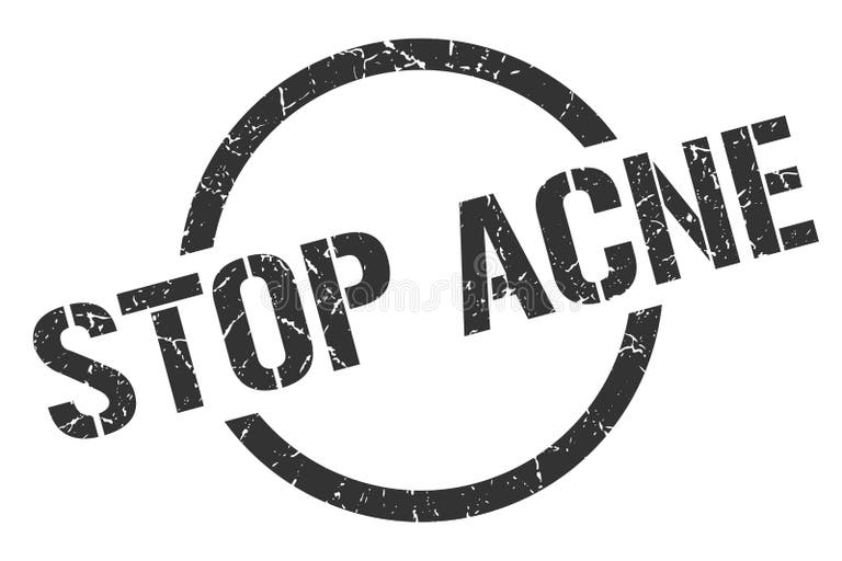 Pare o selo da acne ilustração do vetor. Ilustração de etiqueta - 137023697