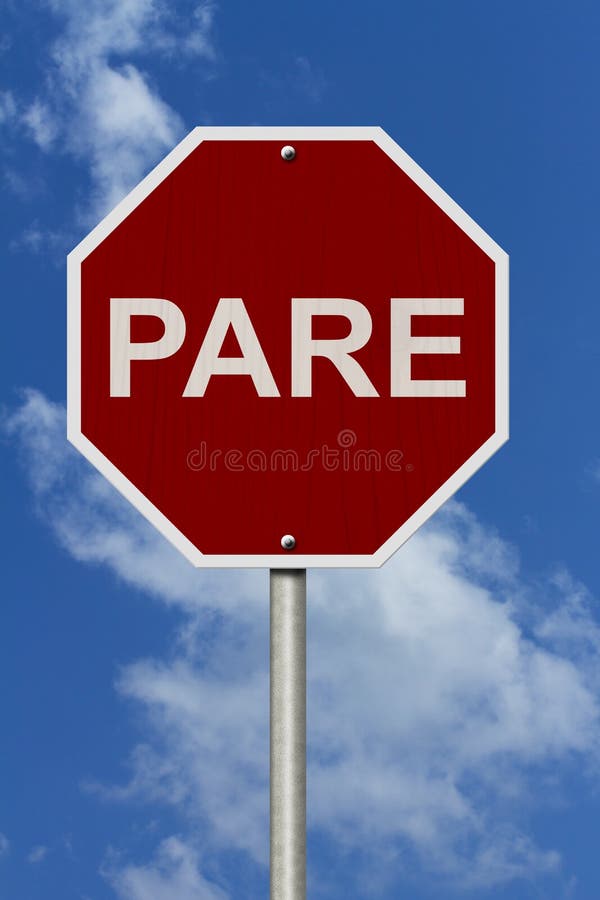 Pare Sign stock image. Image of finish, clouds, halt - 44969885