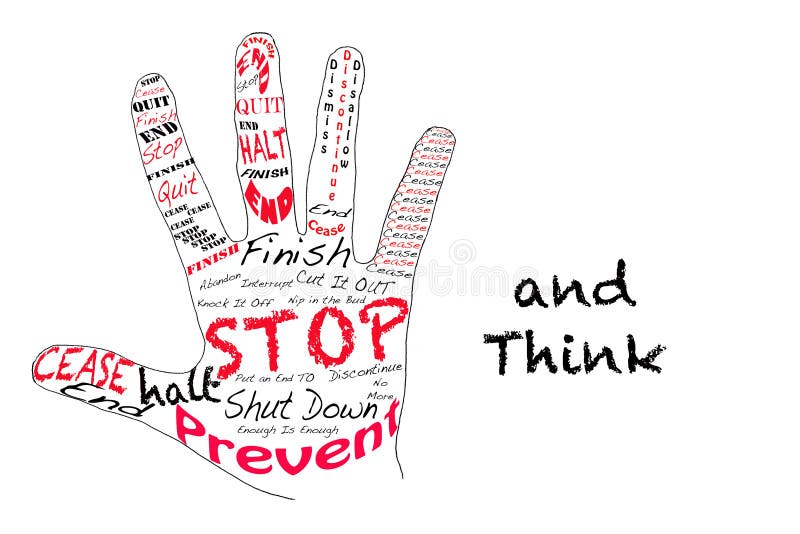 Pare y piense stock de ilustración. Ilustración de muestra - 82130386