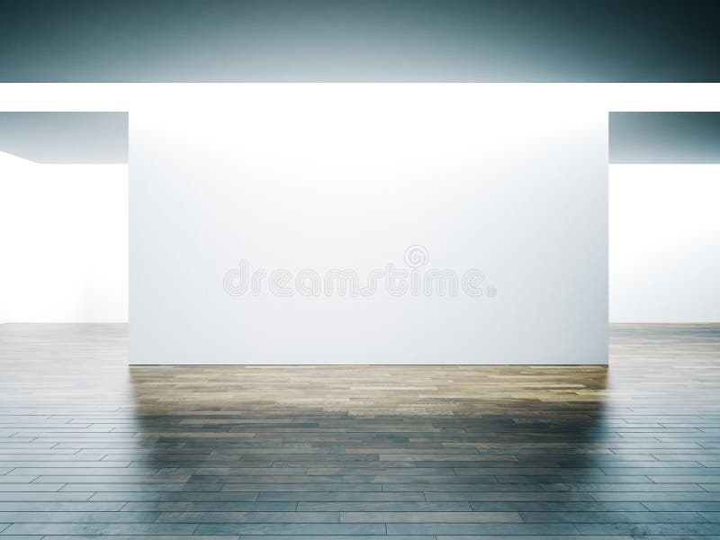Pared Blanca Grande En Interior Del Museo Con De Madera Imagen de ...