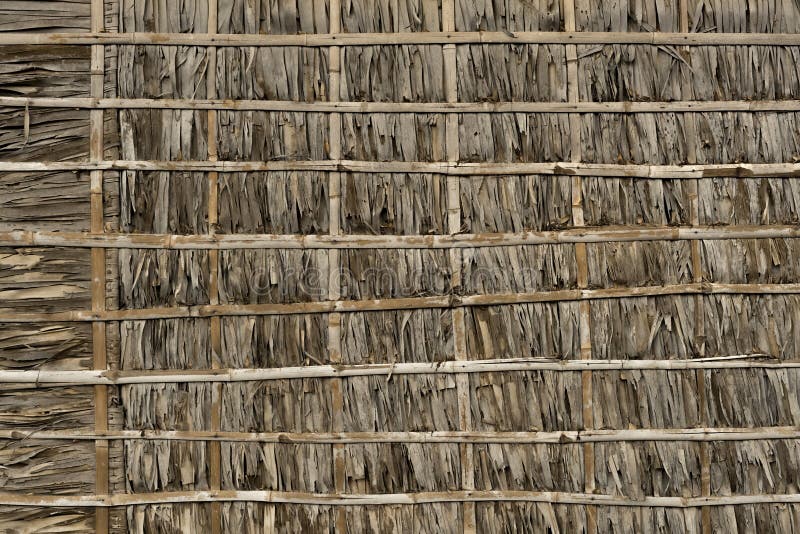 Pared De La Paja Y Del Bambú Foto de archivo - Imagen de contexto ...
