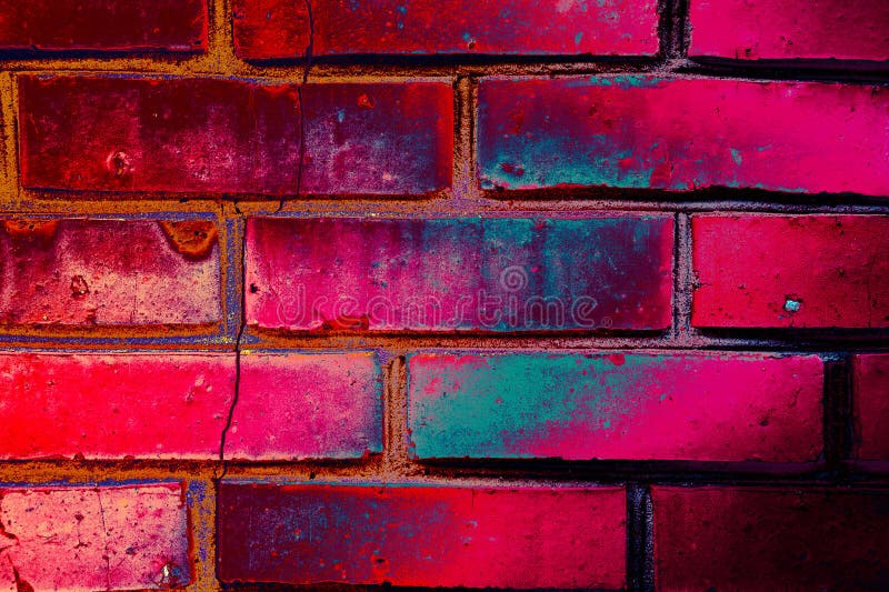 Pared De Ladrillo Del Color Foto de archivo - Imagen de fachada, efecto ...