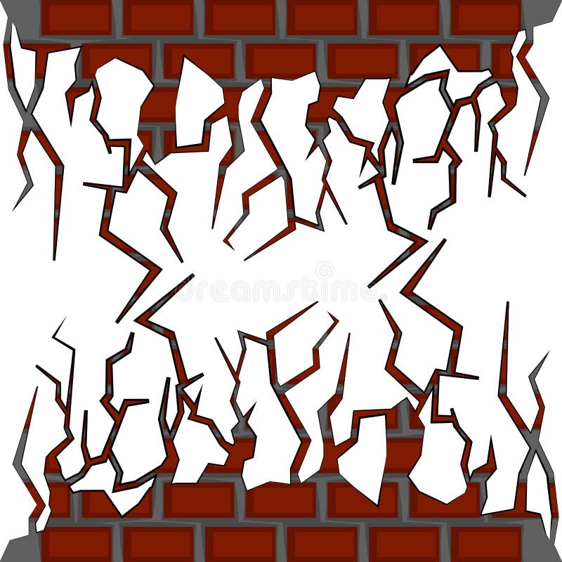 Pared de ladrillo quebrada ilustración del vector. Ilustración de ...