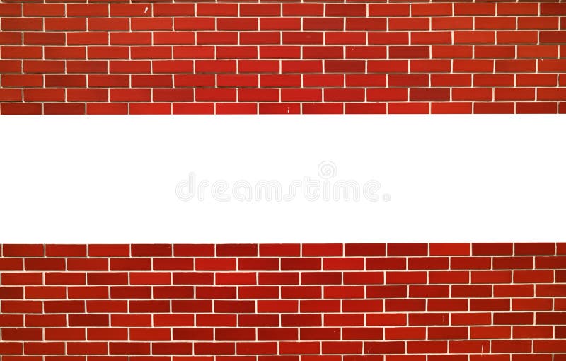 Pared De Ladrillo Roja Linea Horizontal Con El Espacio Para El Texto ...