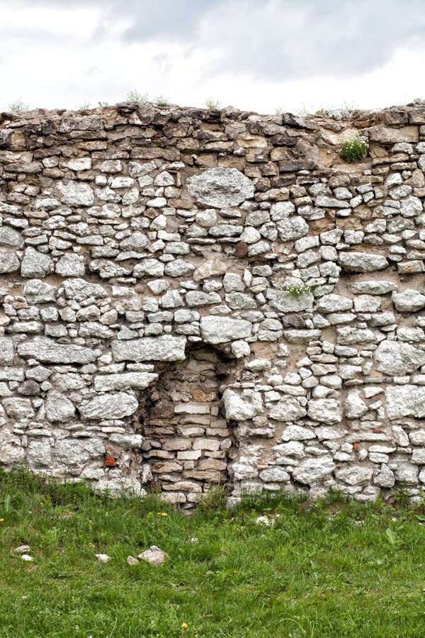 Pared De Piedra Medieval Del Castillo, Fondo Foto de archivo - Imagen ...