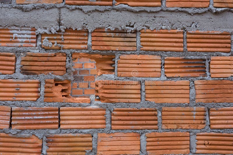 Pared Estructural Hecha De Ladrillo En El Edificio Residencial Imagen ...