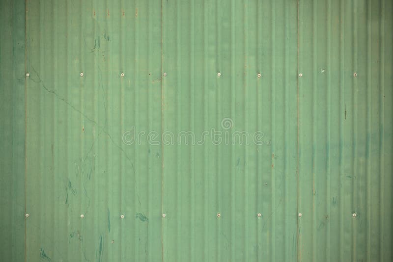 Pared O Cerca Acanalada Verde Del Metal Foto de archivo - Imagen de ...