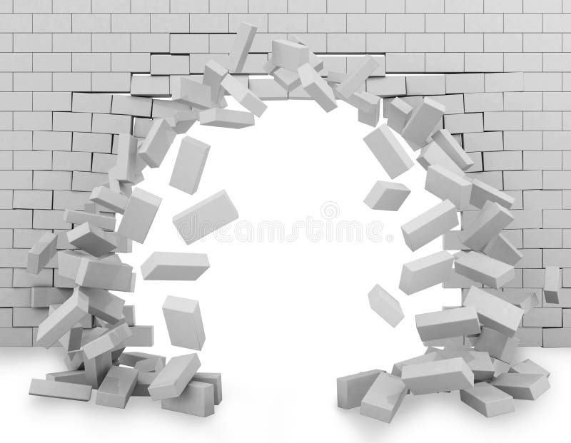 Pared Rota a Través De La Representación 3d Stock de ilustración ...