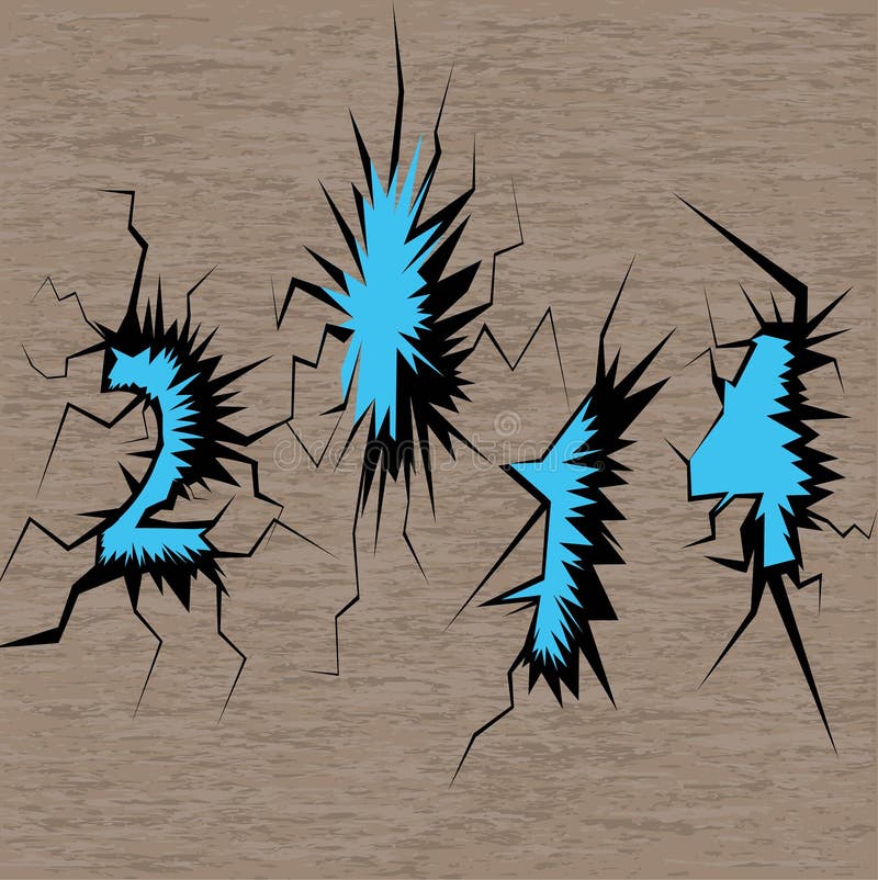 Pared rota vector ilustración del vector. Ilustración de hendidura ...