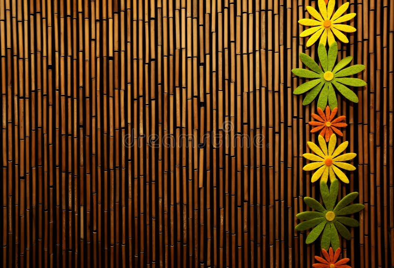 Parede Colorida Do Flor E a De Bambu Foto de Stock - Imagem de flores ...