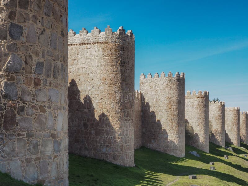 Parede Da Cidade De Avila, Espanha Imagem de Stock - Imagem de madri ...