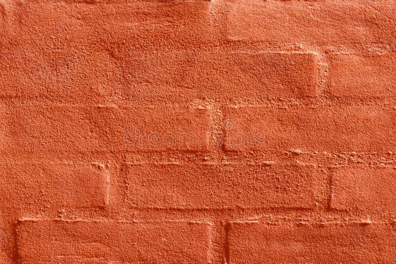Parede De Tijolo Pintada Na Cor Da Terracota Foto de Stock - Imagem de ...