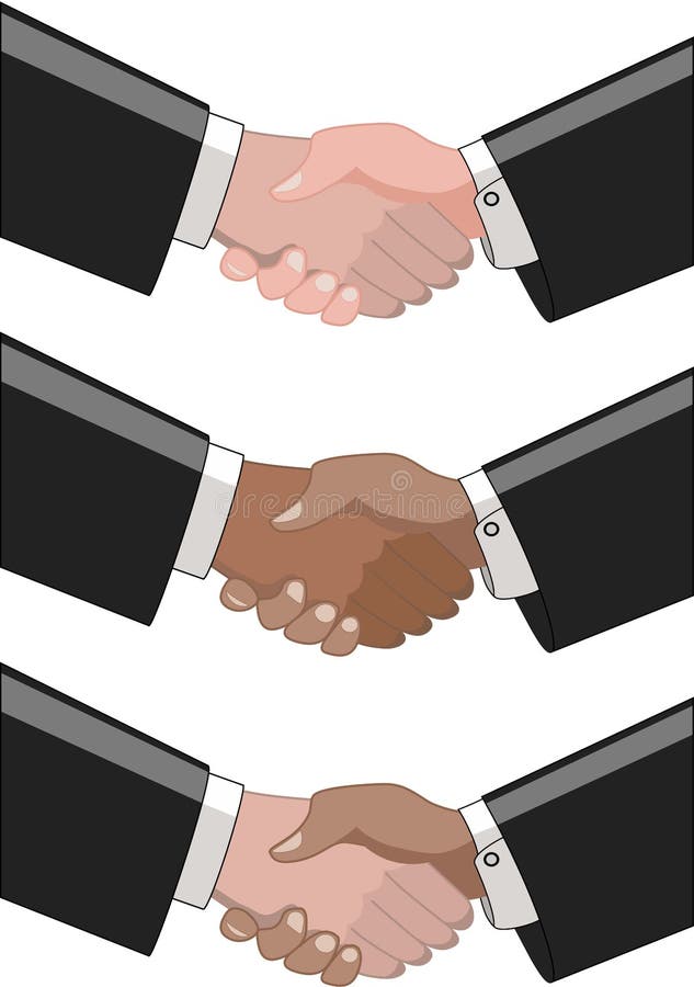 Paren Multiraciale Zakenlieden Die Handen Schudden Vector Illustratie ...