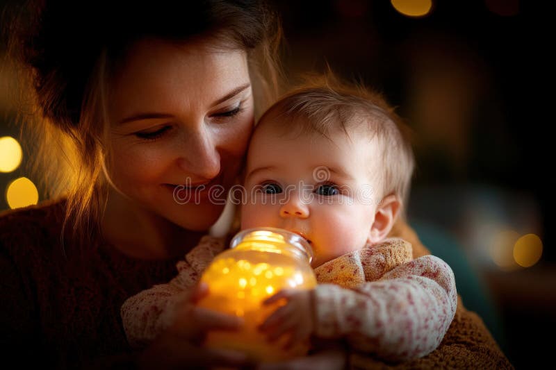 A Parent Bottlefeeding a Baby, Warm and Heartwarming, Everyday Scene ...