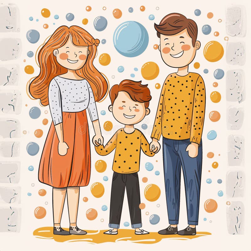 A Parent - a Cartoon of a Family Stock Illustration - Illustration of ...