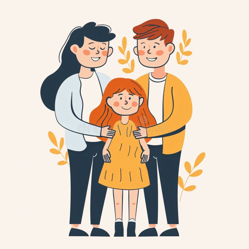 A Parent - a Cartoon of a Family Stock Illustration - Illustration of ...