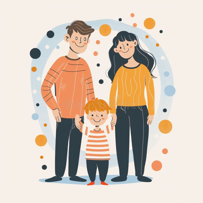 A Parent - a Cartoon of a Family Stock Illustration - Illustration of ...