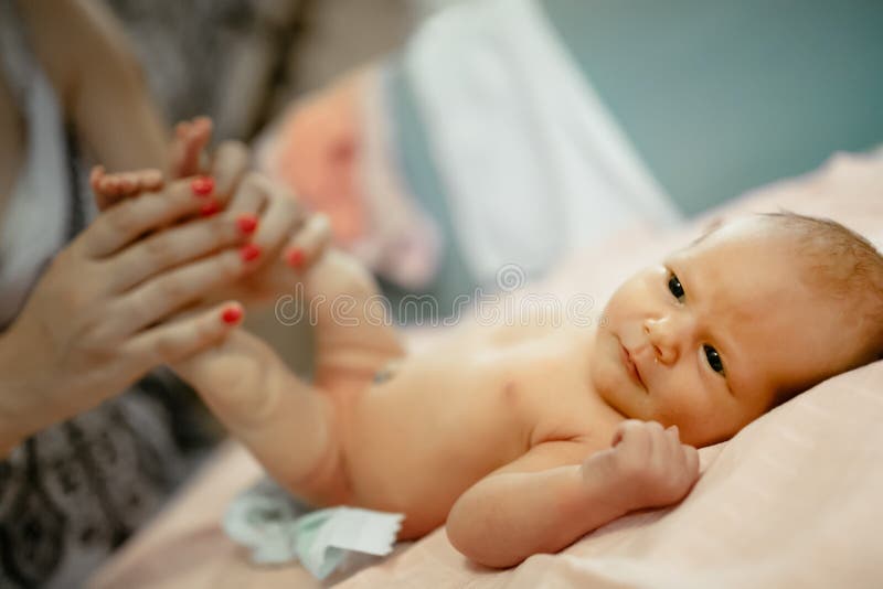 Parent Changing Newborn`s Diapers Stock Photo - Image of change ...
