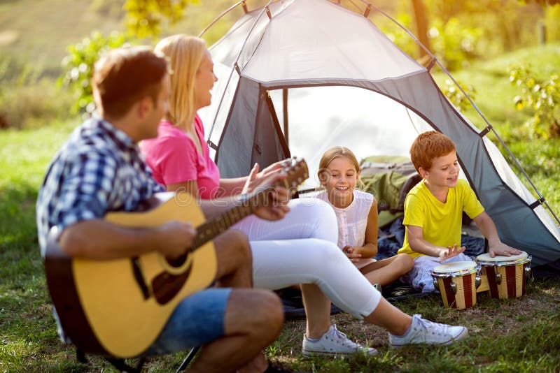 Man with Tent Enjoying Camping on Beach Stock Photo - Image of people ...