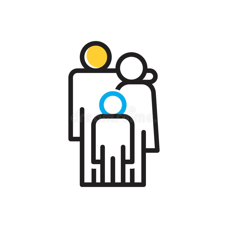 Multi Color Icon for Parent, Ancestor and Baby Stock Illustration ...
