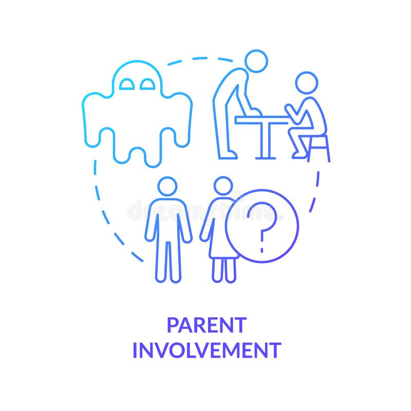 Parent Involvement Blue Gradient Concept Icon Stock Vector ...