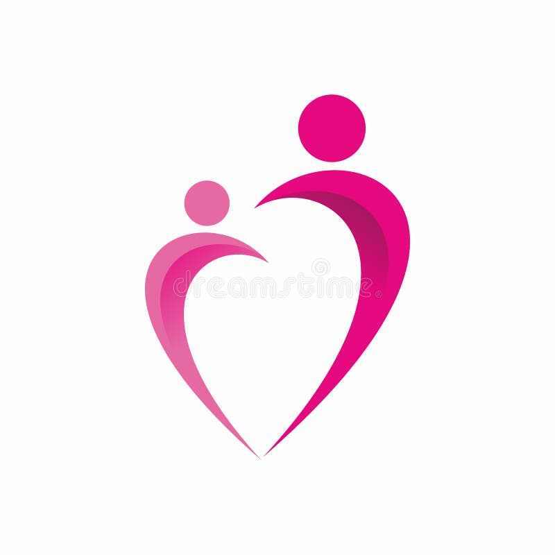 Parent Love Symbol Icon Pink Colors Stock Vector - Illustration of kids ...