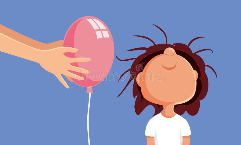 Parent Rubbing a Balloon on Hair Proving Static Energy Vector Cartoon ...