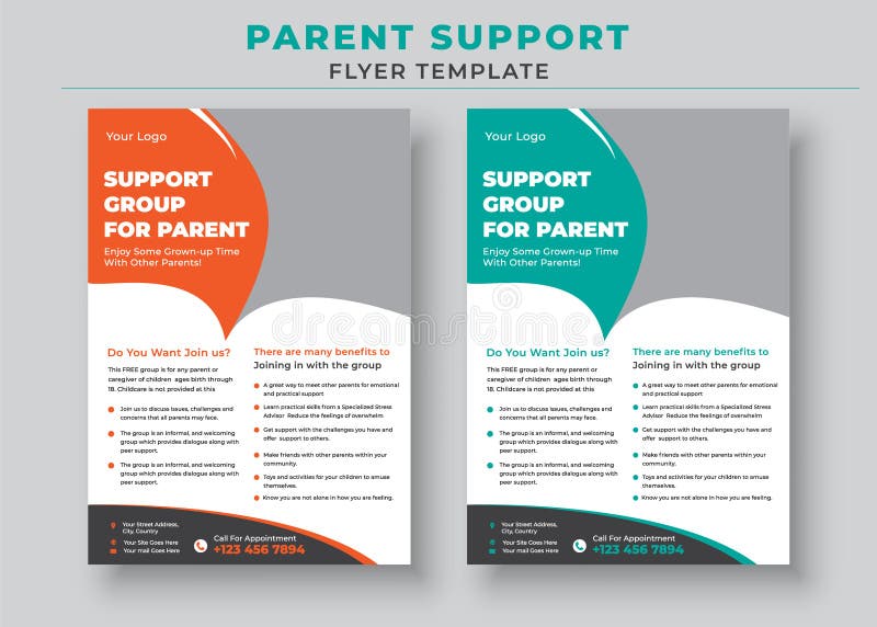 Parent Support Flyer Template, Support Group for Parent Flyer Stock ...