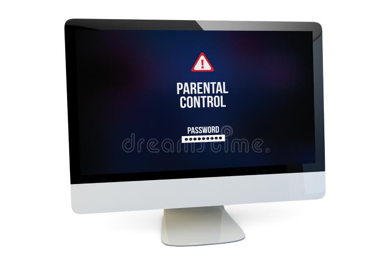 Parental control computer stock illustration. Illustration of alert ...