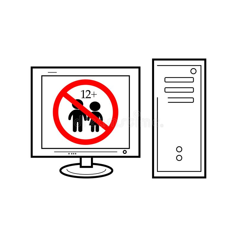 Parental Control on Computer Sign. Prohibition Sign Children Under ...