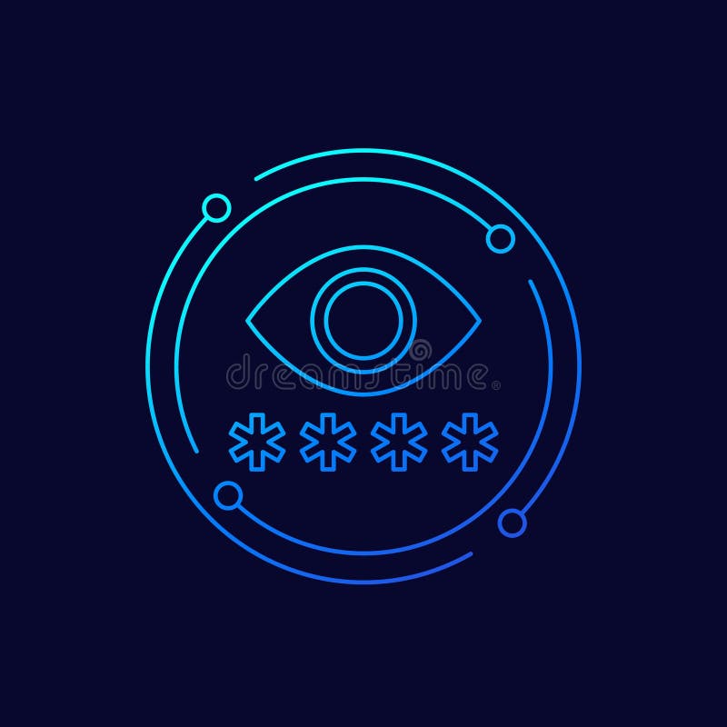 Parental Control Icon with Password and Eye Stock Vector - Illustration ...