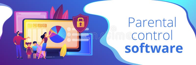 Parental Control Software Concept Banner Header. Stock Vector ...