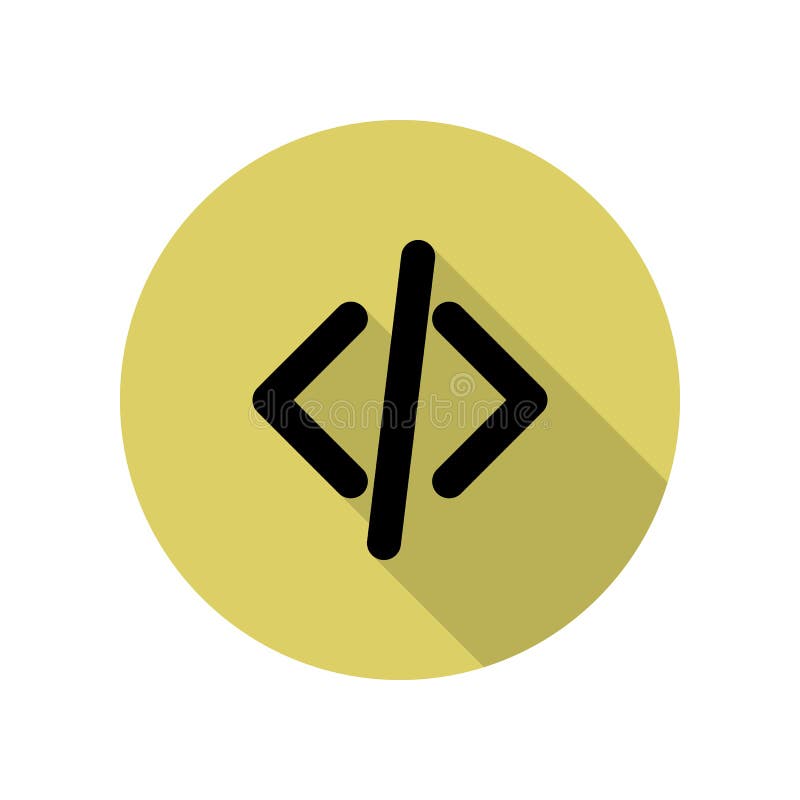 Parentheses and Oblique Long Shadow Icon. Simple Glyph, Flat Vector of ...