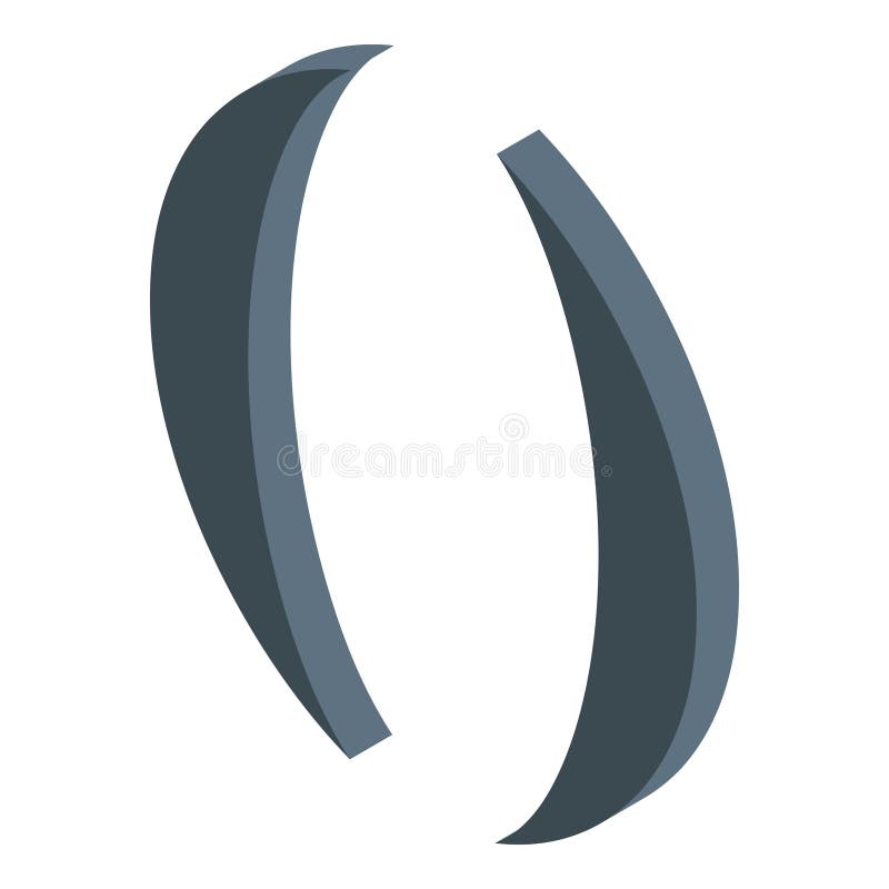 Parentheses Symbol Floating with 3d Effect Stock Vector - Illustration ...