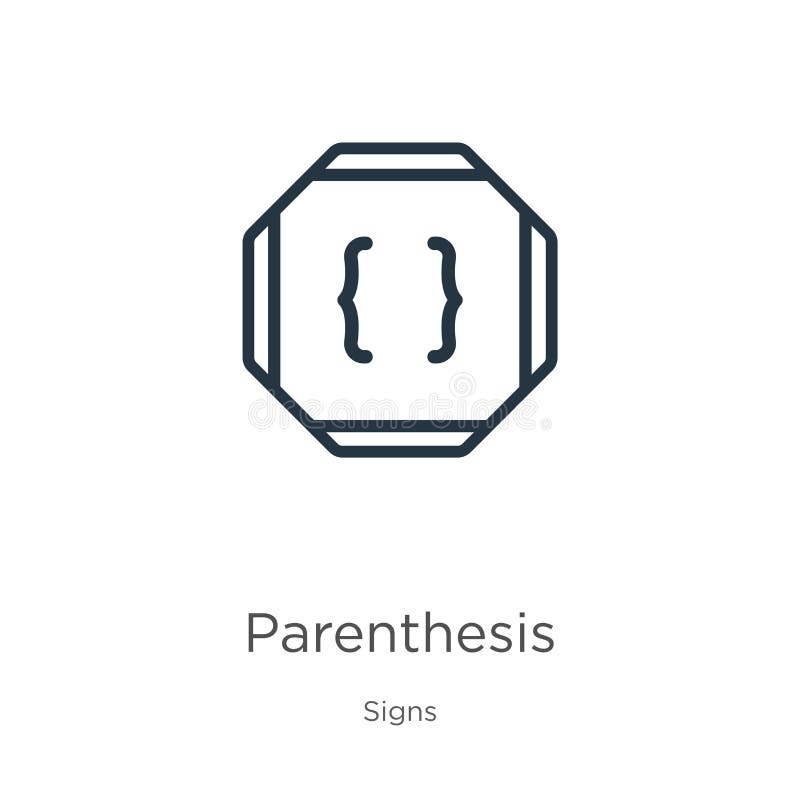 Parenthesis Icon Vector Isolated on White Background, Parenthesis Sign ...