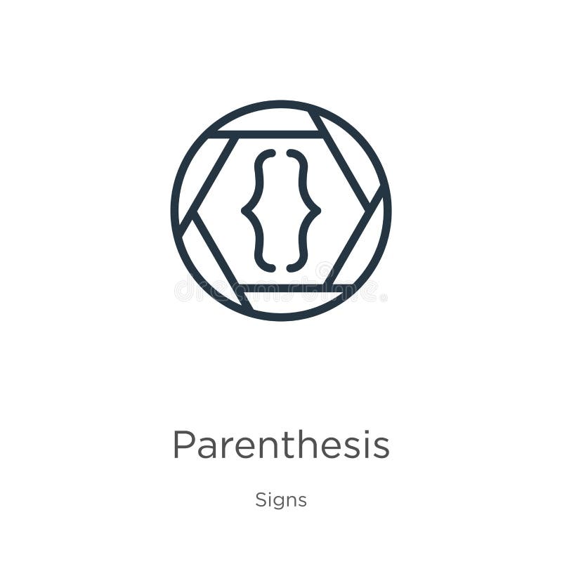Parenthesis Icon Vector Isolated on White Background, Parenthesis Sign ...