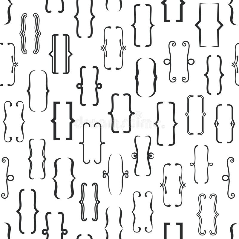 Parenthesis Text Brackets Seamless Pattern Stock Vector - Illustration ...