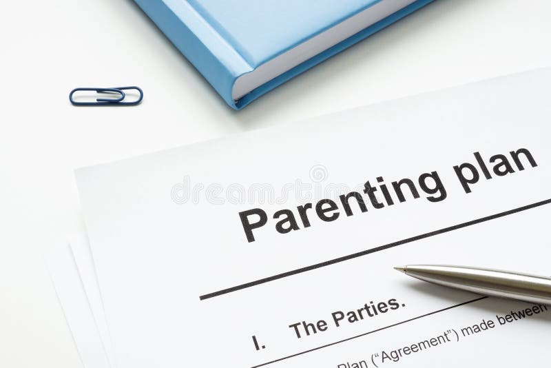 Parenting Plan Document and Pen for Signature. Stock Image - Image of ...