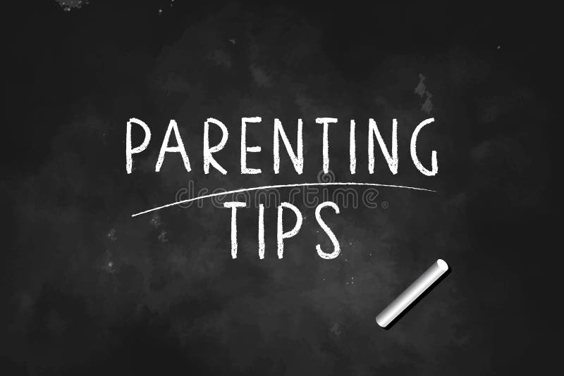 PARENTING TIPS Written with Chalk on Blackboard Icon Logo Design Vector ...