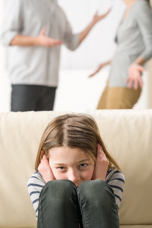 Parents Arguing in Front of Daughter Stock Photo - Image of camera ...