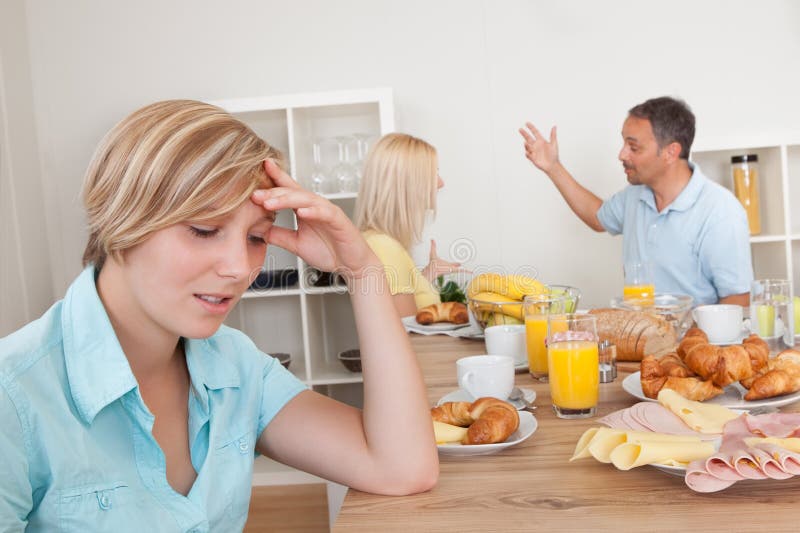 Parents Arguing in the Kitchen Stock Photo - Image of despondent, girl ...