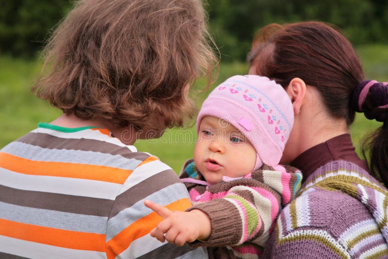 Parents With Child On Nature Picture. Image: 6792916