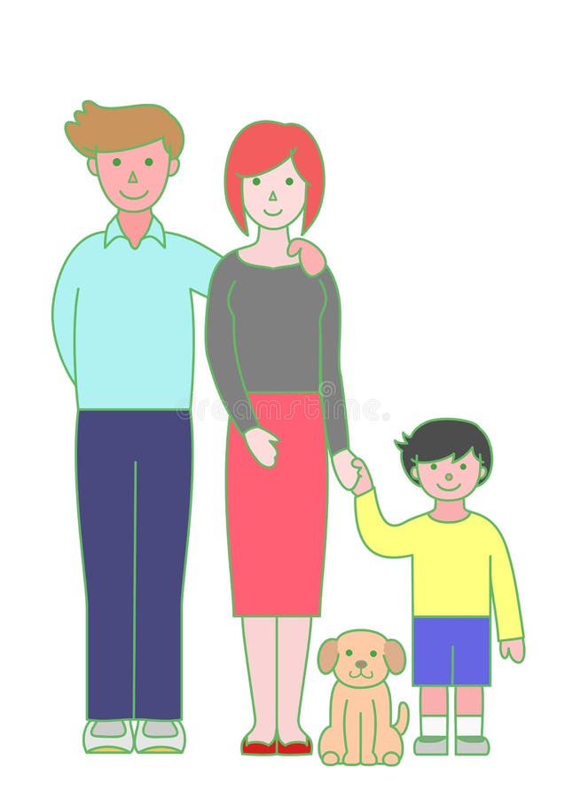 Parents and a child stock vector. Illustration of body - 48507657