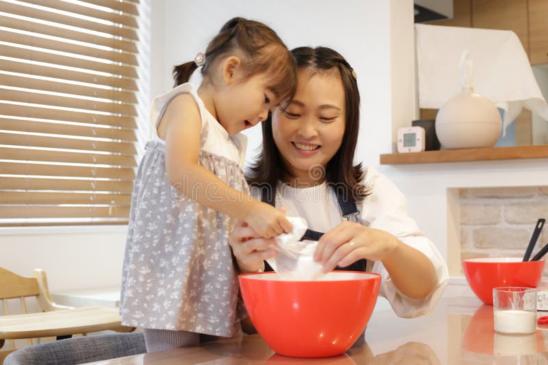 Parents and Children Cooking Stock Photo - Image of ingredients ...