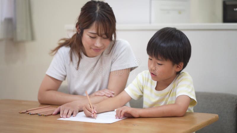 Parents and Children Drawing Picture Diaries Stock Footage - Video of ...